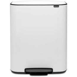 M&uuml;lleimer Brabantia "Bo Treteimer, 60L", wei&szlig;, B:54,1cm H:65,2cm T:36,3cm &Oslash;:54,1cm, Kunststoff, Metall, M&uuml;lleimer, M&uuml;lleimer, sanft schlie&szlig;ender Deckel, mit leichter Pedalbedienung