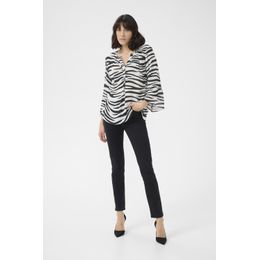Kaffe Kurzarm-Bluse Regular fit Chalk/Black Animal animal