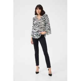 Kaffe Kurzarm-Bluse Regular fit Chalk/Black Animal animal