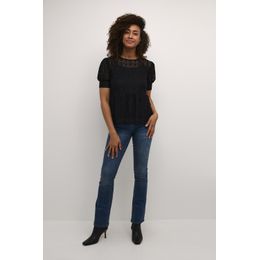 Cream Kurzarm-Bluse Feminine black