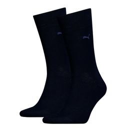 Socken Puma "Puma MEN CLASSIC SOCK 2P", Herren, Gr. 43-46, blau (navy), Baumwollmischung, normal, Socken Socken, mit modischem Branding