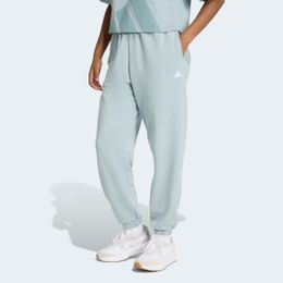 Sporthose adidas Sportswear "W SL FT CF PT", Damen, Gr. L, N-Gr, wonder sage, wei&szlig;, normal, gr., Obermaterial: 70% Baumwolle, 30% Polyester, Hosen Sporthose, Locker geschnitten, hoher Bund, aus weichem French Terry Material