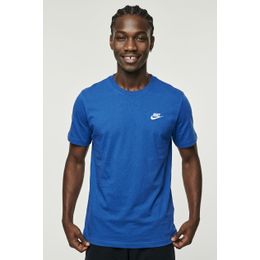 T-Shirt Nike Sportswear "M NSW CLUB TEE", Herren, Gr. M, game royal, Jersey, Obermaterial: 100% Baumwolle, regular fit normal, Rundhals, Shirts T-Shirt, Regular Fit, Kurzarm, Rundhalsausschnitt