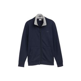 Sweatshirt Tom Tailor "Sweatjacke Basic Polo With Contrast 1er Pack", Herren, Gr. L, blau, Obermaterial: 100% Baumwolle CO., Sweatshirts Sweatshirt