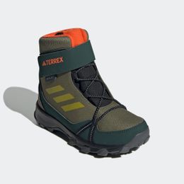 Winterstiefel adidas terrex "TERREX SNOW HOOK-AND-LOOP COLD.RDY WINTER", M&auml;dchen, Gr. 37, bunt (focus olive, pulse olive, impact orange), Synthetik, Textil, Schuhe Winterstiefel, wasserdicht und w&auml;rmend, f&uuml;r Kinder & Jugendliche