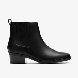Clarks Danyelle Skip schwarze Lederstiefel