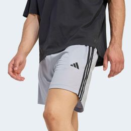 Shorts adidas Performance "WE BAS 3SPQ S7", Herren, Gr. L, N-Gr, halo silber, schwarz, normal, gr., Obermaterial: 100% Polyester, Hosen Shorts