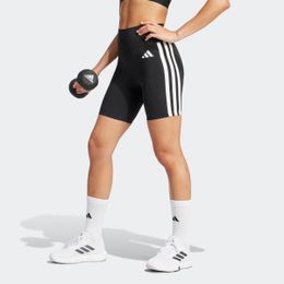 Shorts adidas Performance "OPT ESS 3S S", Damen, Gr. XS, L&auml;nge 7, schwarz-wei&szlig; (schwarz, wei&szlig;, innenbeinl&auml;nge ca. 18 cm), Obermaterial: 85% Polyester, 15% Elasthan, Hosen Shorts