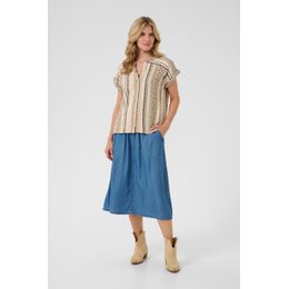 Cream Kurzarm-Bluse Loose fit Tea jaquard multicolour