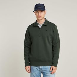 G-Star Raw Sweatshirt G-STAR "Premium Core Half Zip", Herren, Gr. XL, graphite, Sweatware, Obermaterial: 55% Baumwolle, 45% Polyester, unifarben, regular fit normal, Rundhals, Rippb&uuml;ndchen, Sweatshirts Sweatshirt, mit Stehkragen