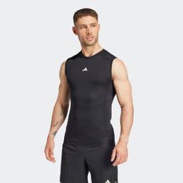 Tanktop adidas Performance "TECHFIT COMPRESSION TRAINING SLEEVELESS", Herren, Gr. XL, schwarz, Obermaterial: 83% Polyester, 17% Elasthan, normal, Rundhals, Tops Tanktop