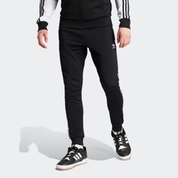 Sporthose adidas originals "ADICOLOR CLASSICS SST", Herren, Gr. XXL, N-Gr, schwarz-wei&szlig; (schwarz, wei&szlig;, normal, gr.), Obermaterial: 70% Polyester, 30% Baumwolle, gestreift, Hosen Sporthose, schmale Passform, mit elastischem Bund und Kordelzug
