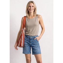 Tr&auml;gertop Street One, Damen, Gr. 34, sepia sand, Stoff, 95% Viskose, 5% Elasthan, unifarben, normal normal, U-Boot-Ausschnitt, abgesteppt, Tops Tr&auml;gertop, aus elastischem Materialmix
