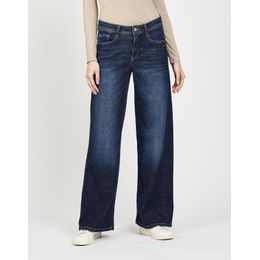 Weite Jeans Gang "94AMELIE WIDE", Damen, Gr. 28, N-Gr, blau (true shady), Denim/Jeans, Obermaterial: 92% Baumwolle, 6% Elastomultiester, 2% Elasthan, weit lang, Jeans