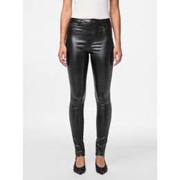 Jeggings Pieces "PCHIGHSKIN WEAR GLITTER JEGGINGS NOOS BC", Damen, Gr. L (40), N-Gr, schwarz detail:glitter, Web, Obermaterial: 77% Viskose, 20% Nylon, 3% Elasthan, Glitzermuster, unifarben, skinny fit kn&ouml;chellang, Hosen Jeggings, mit Glitzer-Effekt