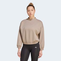 Sweatshirt adidas Performance "MOTION ES COVER", Damen, Gr. XS, chalky braun, Obermaterial: 73% Polyester, 19% Baumwolle, 8% Elasthan, Rundhals, angesetztes B&uuml;ndchen, Sweatshirts Sweatshirt