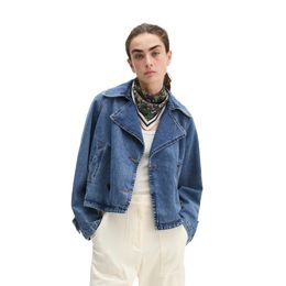 Marc O'Polo Jeansjacke MARC O'POLO "aus Bio-Baumwolle", Damen, Gr. L, medium blau, Obermaterial: 100% Baumwolle, unifarben, loose fit, normaler Saum, Jacken Jeansjacke