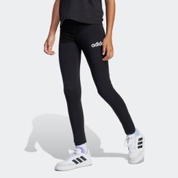 Leggings adidas Sportswear "JG LIN LEG 230", M&auml;dchen, Gr. 164, N-Gr, schwarz-wei&szlig; (schwarz, wei&szlig;,), Obermaterial: 93% Baumwolle, 7% Elasthan, Hosen Leggings, sportlicher Stil, f&uuml;r Kinder, aus Baumwolle mit Elasthan