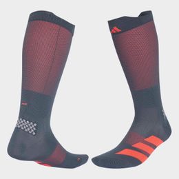 Funktionssocken adidas Performance "ADIZERO RUNNING, WADENLANG", Damen, Gr. S (37/39), grau (onix, solar turbo), Obermaterial: 100% Polyamid, Socken