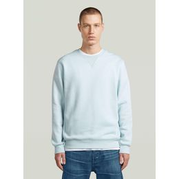 G-Star Raw Longpullover G-STAR "Premium Core Sweatshirt Langarm", Herren, Gr. L, baby blau, Obermaterial: 55% Baumwolle, 45% Polyester, Pullover Longpullover