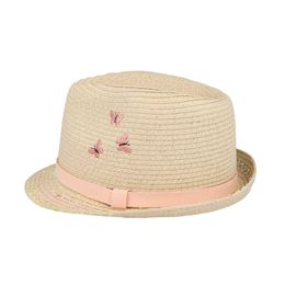 Trilby MaxiMo, M&auml;dchen, Gr. 51, wollwei&szlig;, Kunstfaser, H&uuml;te, Trilby, Schmetterlinge, Girls
