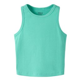 Tanktop name it "NKFNAKAL SL SHORT TOP NOOS", M&auml;dchen, Gr. 134/140, bermuda, Jersey, Obermaterial: 95% Baumwolle, 5% Elasthan, unifarben, kurz, Rundhals, Tops Tanktop, Baumwollmischung, verk&uuml;rzte Form, Jersey Rippware