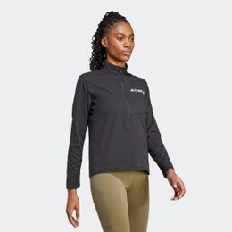 Funktionsshirt adidas terrex "W MT HALFZ LS T", Damen, Gr. L, schwarz, Obermaterial: 100% Polyester, normal, Rundhals, Shirts Funktionsshirt