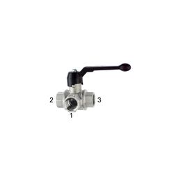 Riegler 3-Wege-Kugelhahn, Standard, L-Bohrung, Messing vern., Rp 1, DN 25 (1081 E)