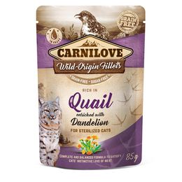 Carnilove Cat Pouch Ragout - Quail enriched with Dandelion for sterilized Cats Katzen-Nassfutter getreidefrei 24x85g