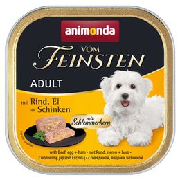 animonda vom Feinsten Schlemmerkern Rind, Ei und Schinken Hunde-Nassfutter hoher Fleischanteil 22x150g
