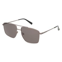 Fielmann BD 583 SUN FA BRIAN | Herren-Sonnenbrille | Fassung: Vollrand, Quadratisch, Edelstahl, Gun Gl&auml;nzend | Glasfarbe: Grau