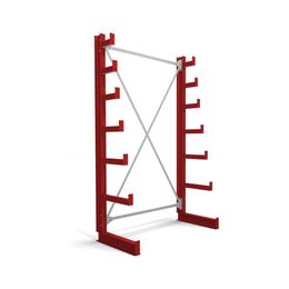 STIER Kragarmregal einseitig 1 Feld mit 6 absteigenden Ebenen 1300x2000x500mm feuerrot (905279)