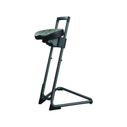STIER Stehhilfe mit Stahlgestell schwarz Sitzh&ouml;he 600-850 mm PU-Sitz (904690)