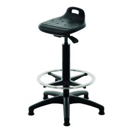STIER Stehhilfe mit Gleitern und Fu&szlig;ring Sitzh&ouml;he 570-820mm PU-Sitz mit Tragegriff (905710)