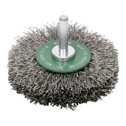 STIER Rundb&uuml;rste &Oslash; 75 mm, Schaft-&Oslash; 6 mm, 0,3 mm, gewellt, Edelstahl (903757)
