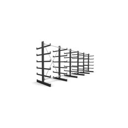STIER Kragarmregal doppelseitig 5 Felder mit 5 Ebenen 6500x2000x500mm (904484)