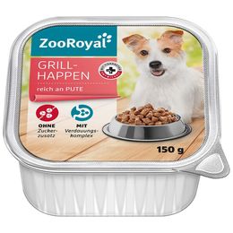 ZooRoyal Grillhappen reich an Pute Hunde-Nassfutter ohne Zuckerzusatz 11x150g