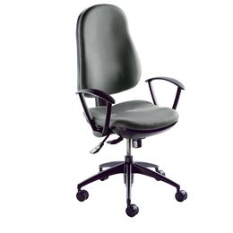 eurokraft pro B&uuml;rostuhl, Punktsynchron-Mechanik, ohne Armlehnen, Bezug grau