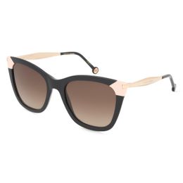 Carolina Herrera HER 0307/S | Damen-Sonnenbrille | Fassung: Vollrand, Panto, Acetat, Schwarz | Glasfarbe: Braun Verlaufend