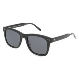 Tommy Hilfiger TH 2184/S | Herren-Sonnenbrille | Fassung: Vollrand, Eckig, Acetat, Schwarz | Glasfarbe: Grau