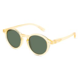 OKIDOKI SAMMY SUN JUNIOR (5-10) | Kinder-Sonnenbrille | Fassung: Vollrand, Panto, Kunststoff, Kristall Gelb | Glasfarbe: Gr&uuml;n