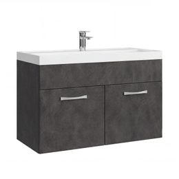 Badplaats BADM&Ouml;BEL-SET Paso 2 Teile Dunkel Grau - 80 x 35 x 55 cm