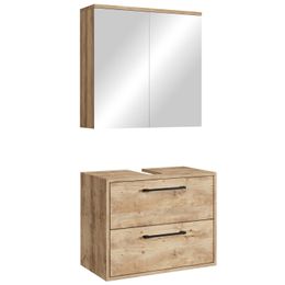 Badplaats BADM&Ouml;BEL-SET Florence 2 Teile Kastanien Eiche - 60 x 35 x 51 cm