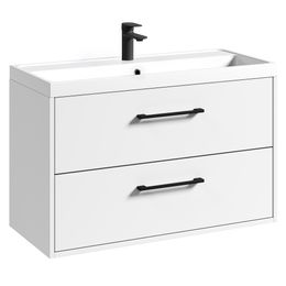 Badplaats BADM&Ouml;BEL-SET Florence 2 Teile Wei&szlig; Hochglanz - 80 x 35 x 51 cm