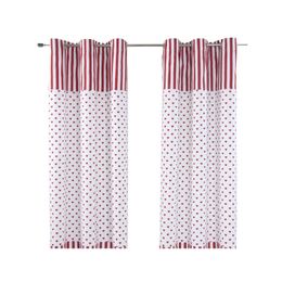 Homescapes &Ouml;SENVORHANG Herzen blickdicht 2er-Set, 137/228 cm