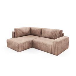 ECKSOFA Angela 4 Sitzpl&auml;tze Hellbraun