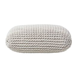 Homescapes STRICK-POUF natur, Bodenkissen 70/70/20 cm