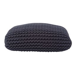 Homescapes STRICK-POUF schwarz, Bodenkissen 70/70/20 cm