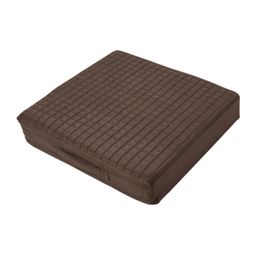 Homescapes SITZKISSEN orthop&auml;disch 50/50/10 cm &ndash; Velours Sesselkissen braun
