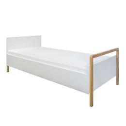 BETT Wei&szlig; und Holz